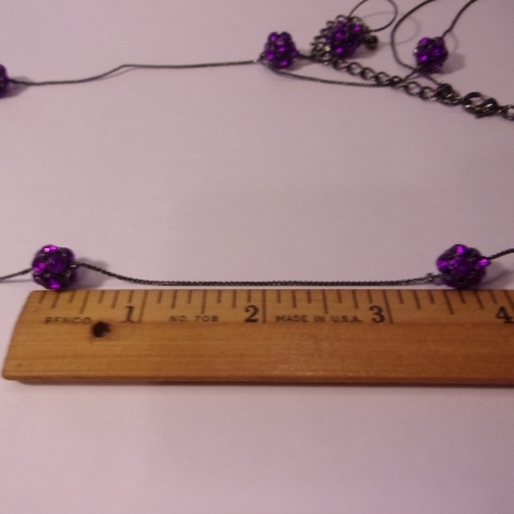 Jewelry | Floating Purple Rhinestone Ball Bead Necklace | Poshmark